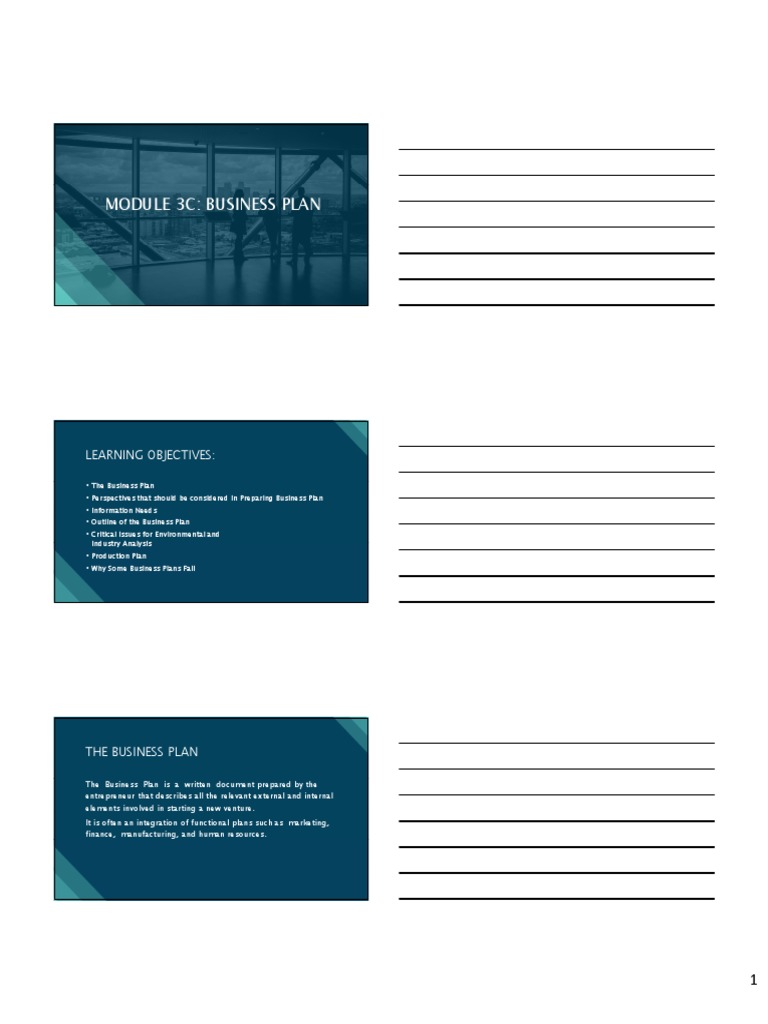Handouts 3c - Business Plan | Download Free PDF | Entrepreneurship ...