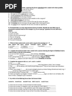 Modals Speculation Exercises | PDF | Semantic Units | Linguistic Typology