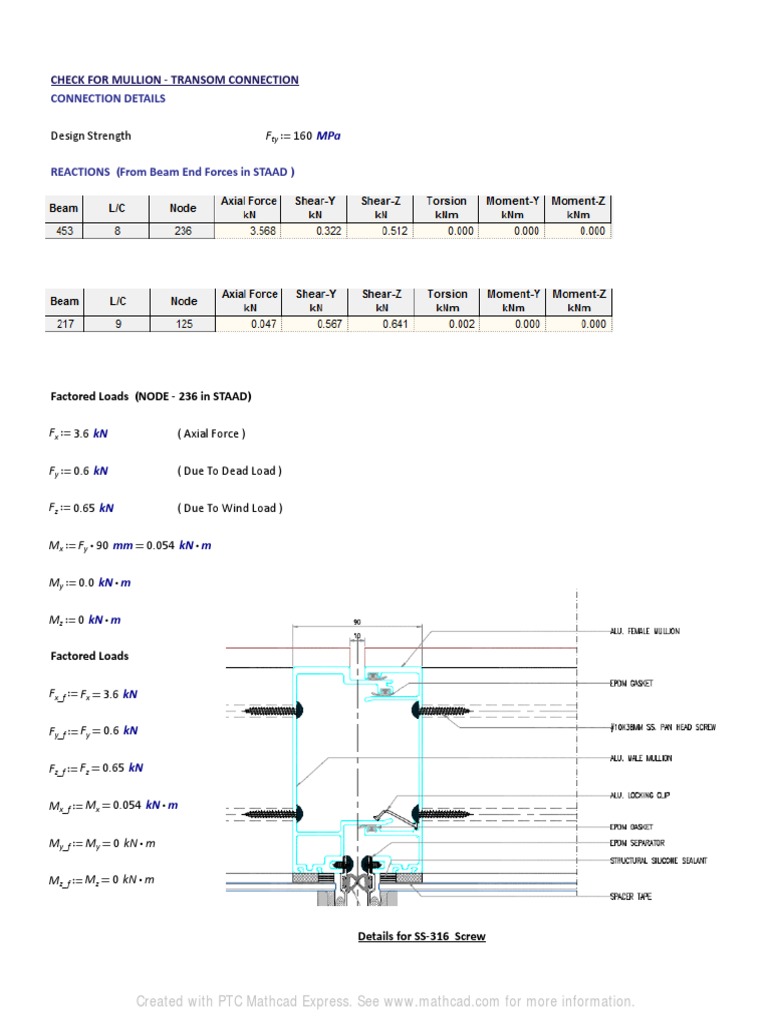Structural analysis and design verification of mullion-transom ...