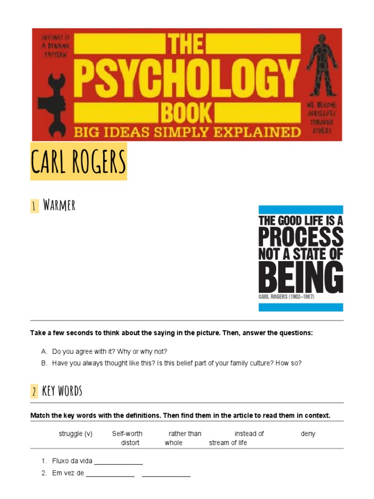 ESL Reading Exercice - CARL ROGERS | PDF | Behavioural Sciences ...