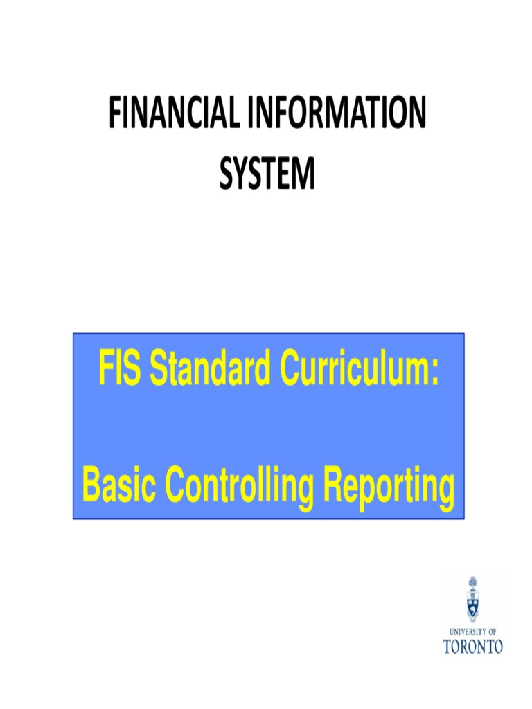 Financial Information System: FIS Standard Curriculum: Basic Controlling Reporting | PDF ...
