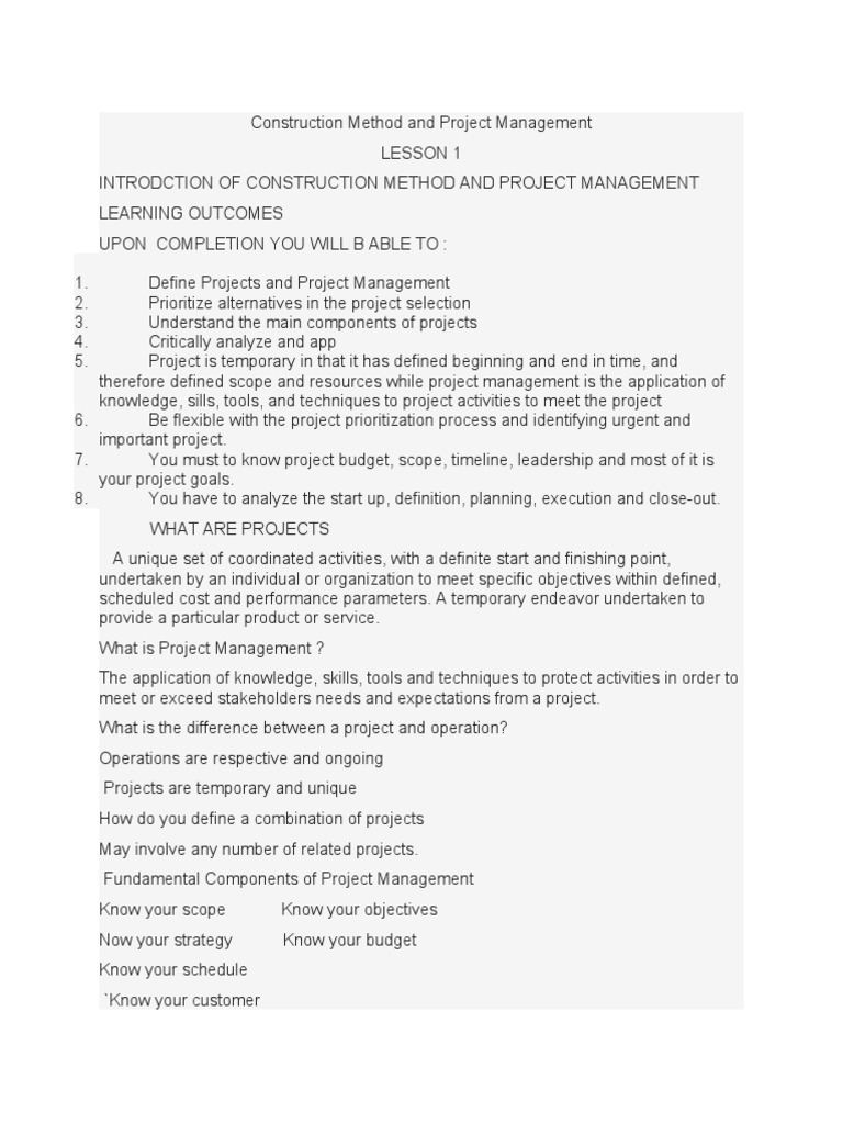 CMPM Lesson1 3 | Download Free PDF | Project Management | Specification ...