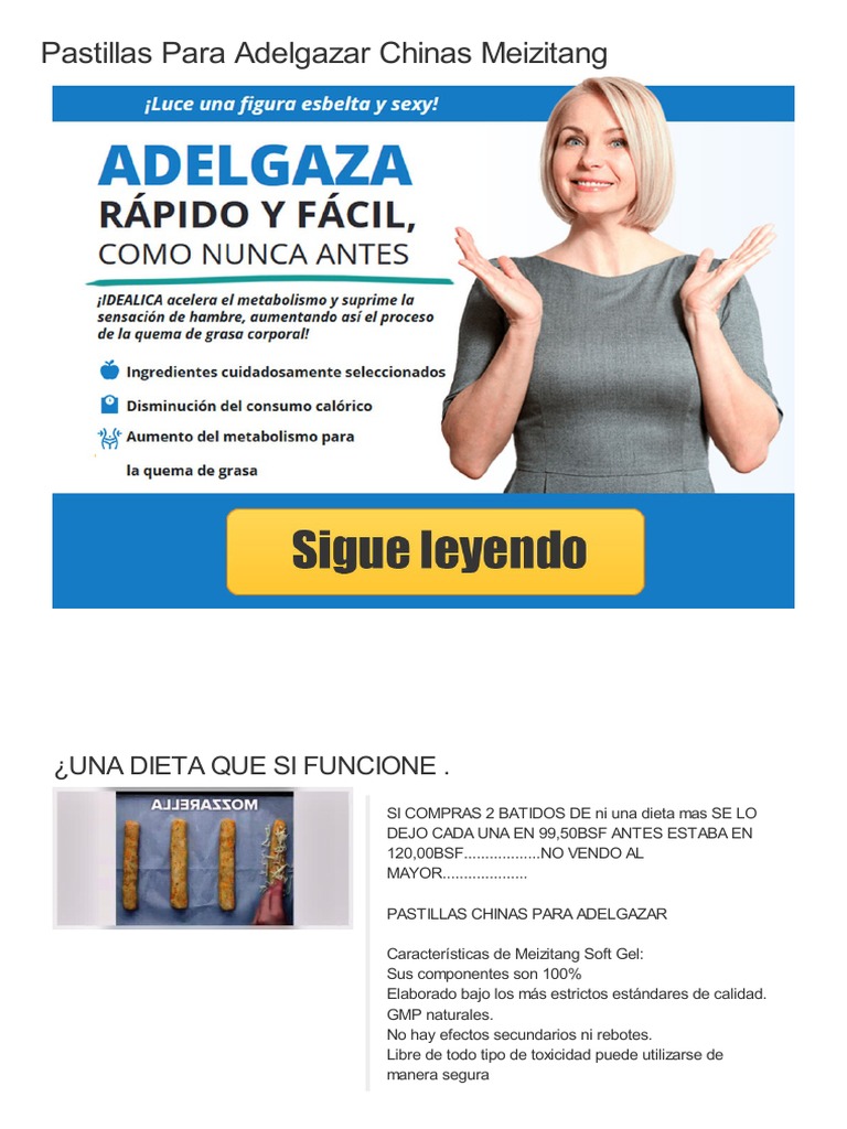 Pastillas para Adelgazar Chinas Meizitang PDF | PDF | Alimentos ...