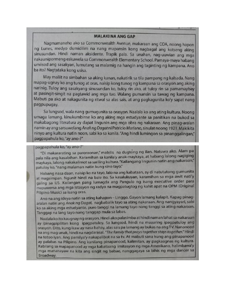 Ang Malaki Na Gap Ni Rogelio Sicat PDF | PDF