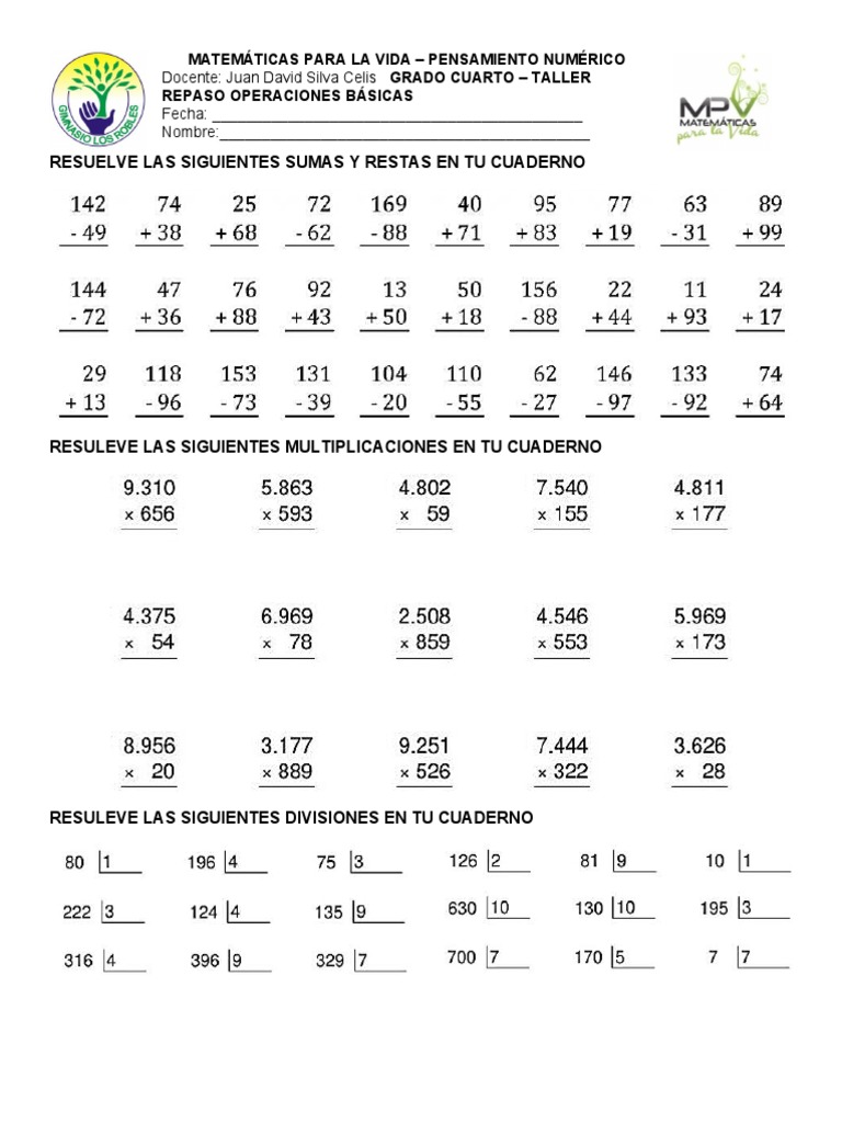 Guia Repaso Operaciones Basicas | PDF