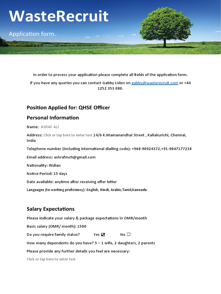 Completed Oman Application | PDF | Hypertension | Clinical Medicine