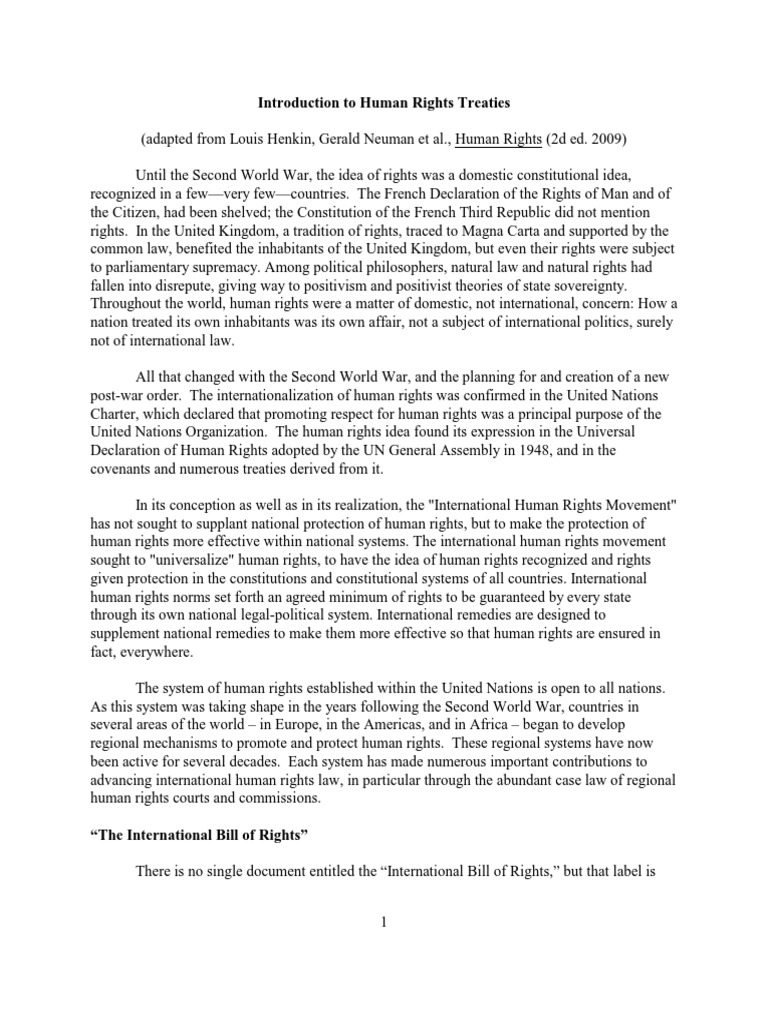 Introduction To Human Rights Treaties | PDF | Human Rights | Rights