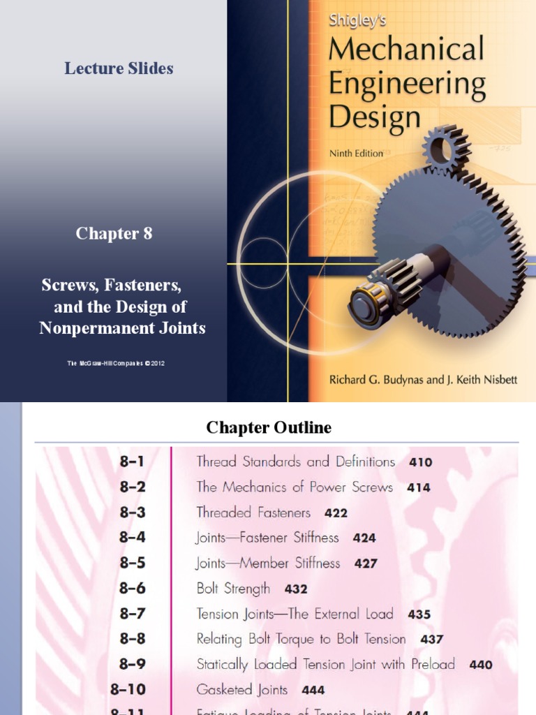 Lecture Slides: Screws, Fasteners, and The Design of Nonpermanent Joints | PDF | Screw | Nut ...