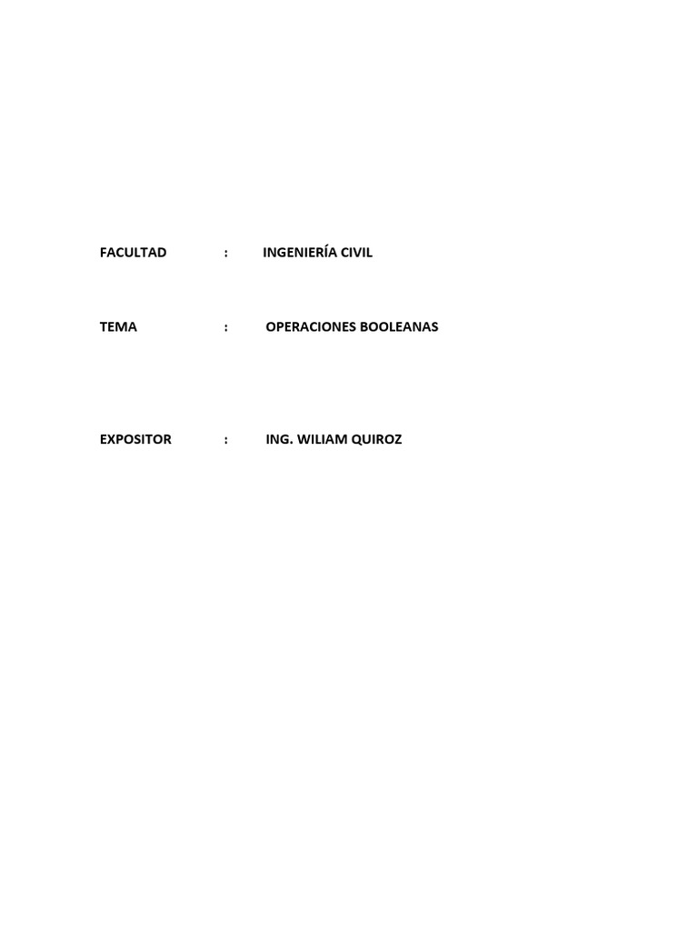 Operaciones Booleanas | PDF | Álgebra de Boole | Enseñanza de matemática