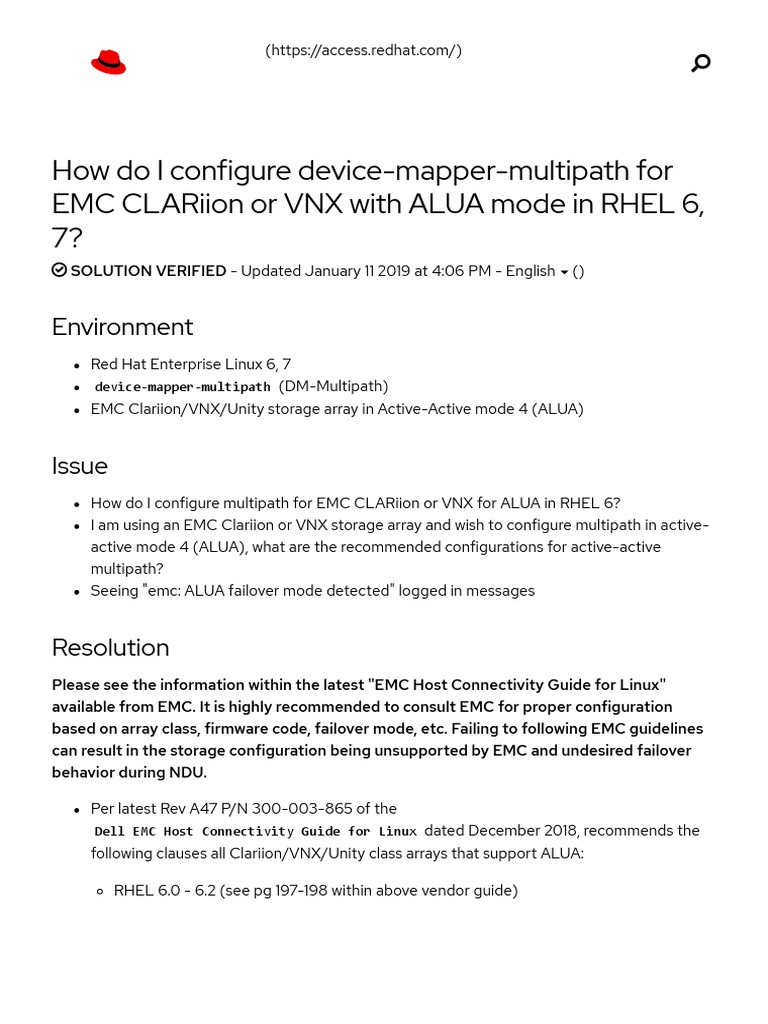 How Do I Configure Device-Mapper-Multipath For EMC CLARiion or VNX With ...