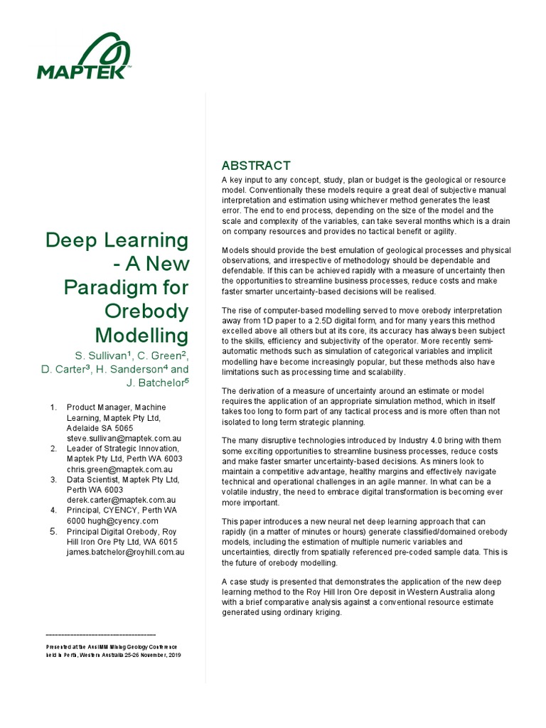 Rapid Orebody Modelling Through Deep Learning A New Paradigm For 4908