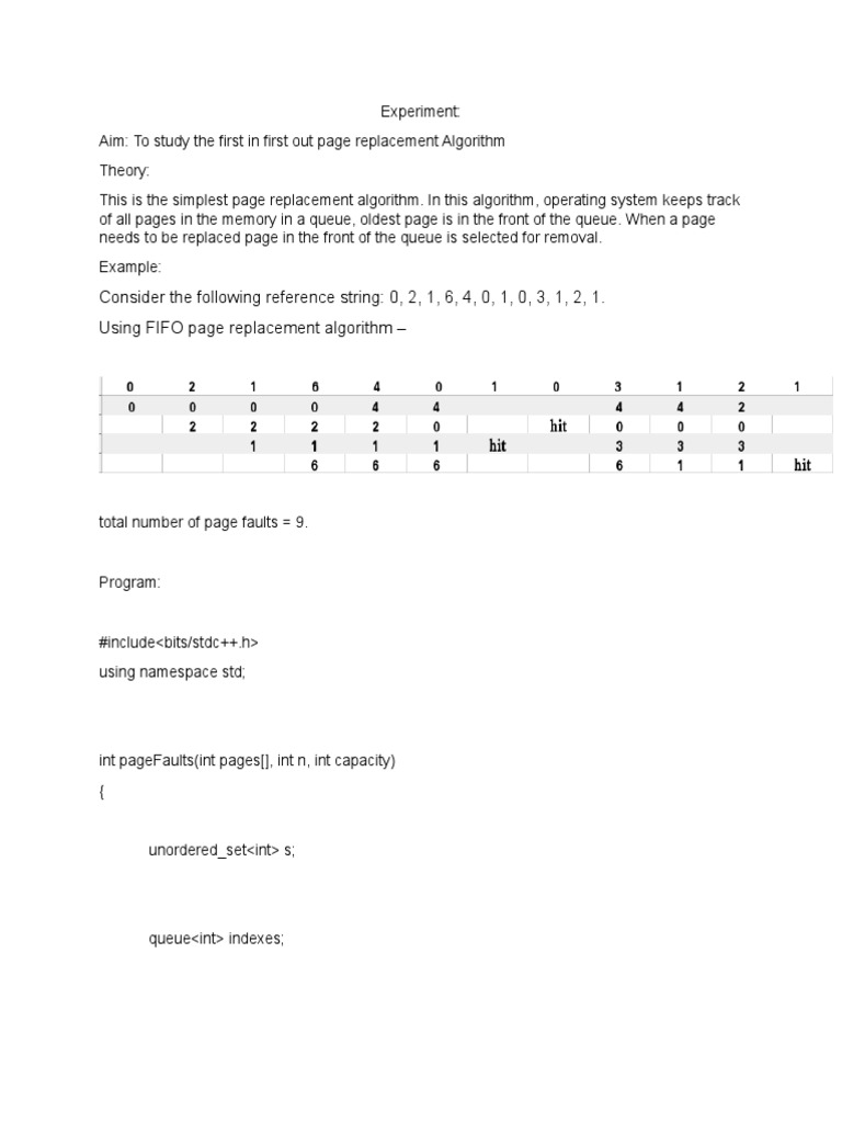 Consider The Following Reference String: 0, 2, 1, 6, 4, 0, 1, 0, 3, 1 ...