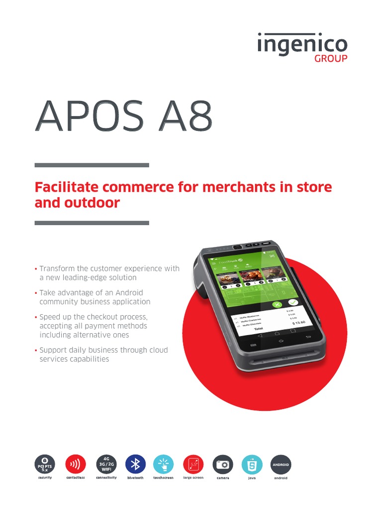 Apos A8: Facilitate Commerce For Merchants in Store and Outdoor | PDF ...