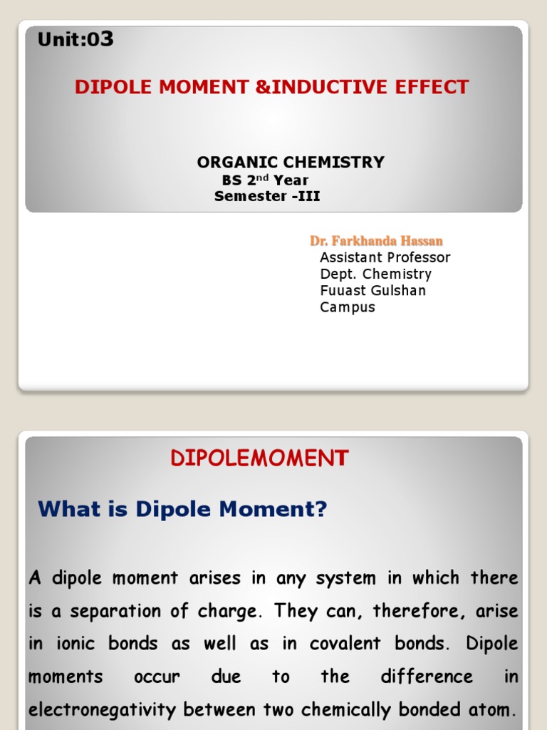 Diploe Moment and Inductive Effect Final Version | PDF | Dipole ...
