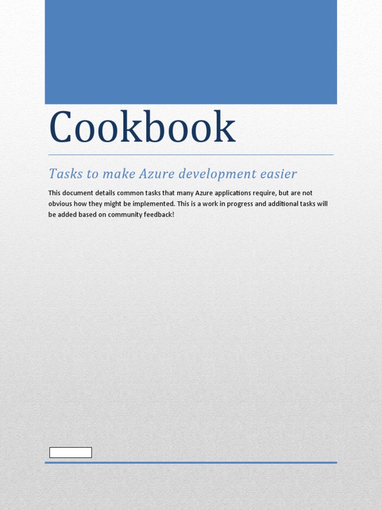 Azure Cookbook: Tasks To Make Azure Development Easier | PDF | Public Key Certificate ...