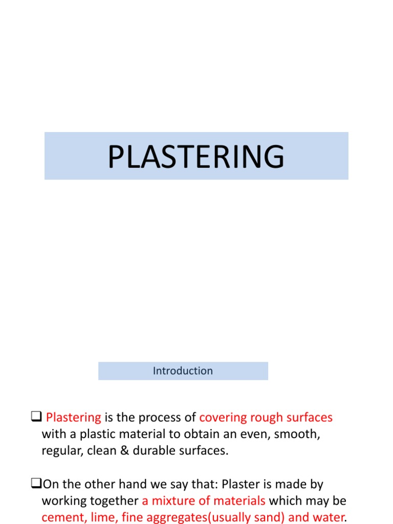 Plastering Pointing PDF | PDF | Plaster | Lime (Material)