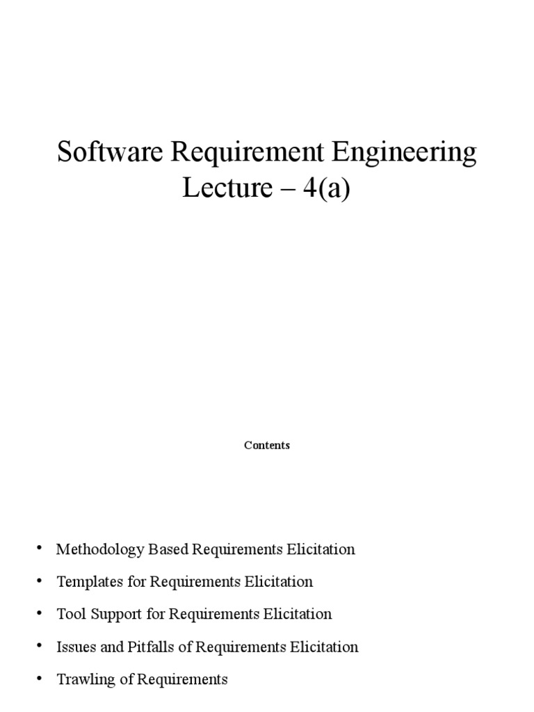 Software Requirement Engineering Lecture - 4 (A) | PDF | Use Case | System