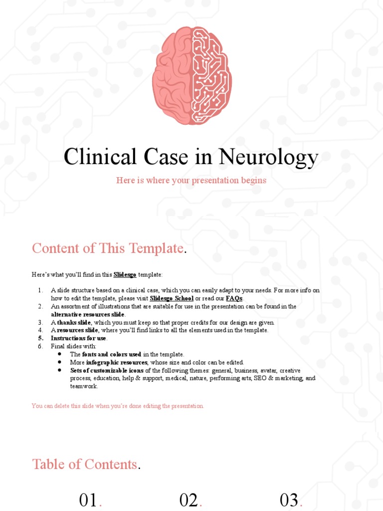 Clinical Case in Neurology by Slidesgo | PDF