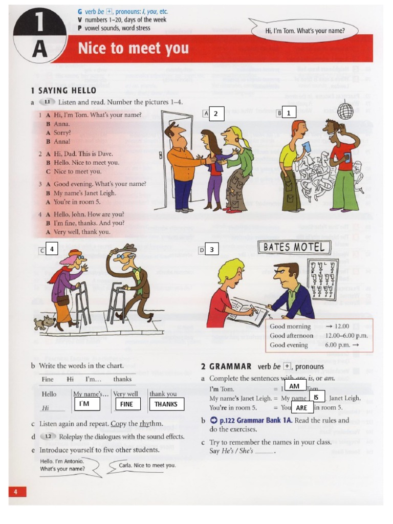 Unit 1a Nice To Meet You | PDF