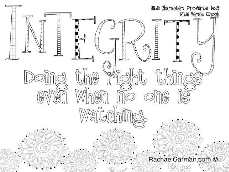 Integrity Coloring Page | PDF