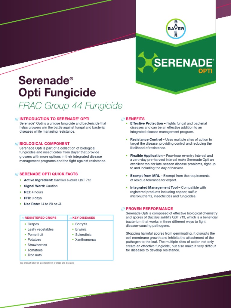 Serenade-Opti Multi-Crop-Poduct-Bulletin | PDF | Fungicide | Organisms