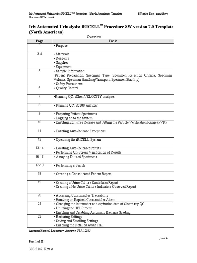 CLSI iRICELL Procedure Template | PDF | Barcode | Assay