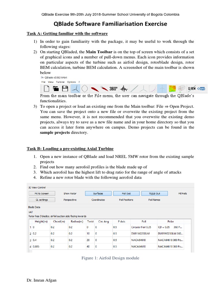 QBlade Software Familiarization Guide | PDF | Airfoil | Wind Turbine