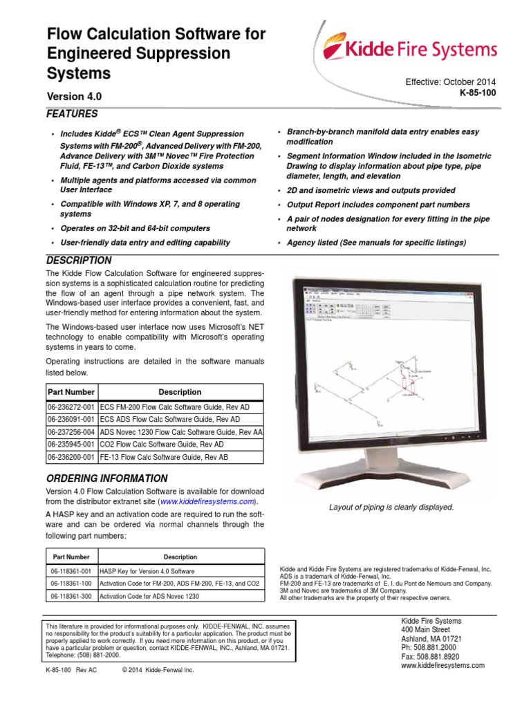 Flow Calculation Software For Engineered Suppression Systems | PDF ...