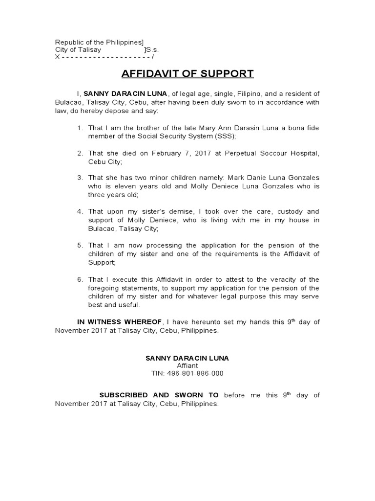 Affidavit of Support | PDF