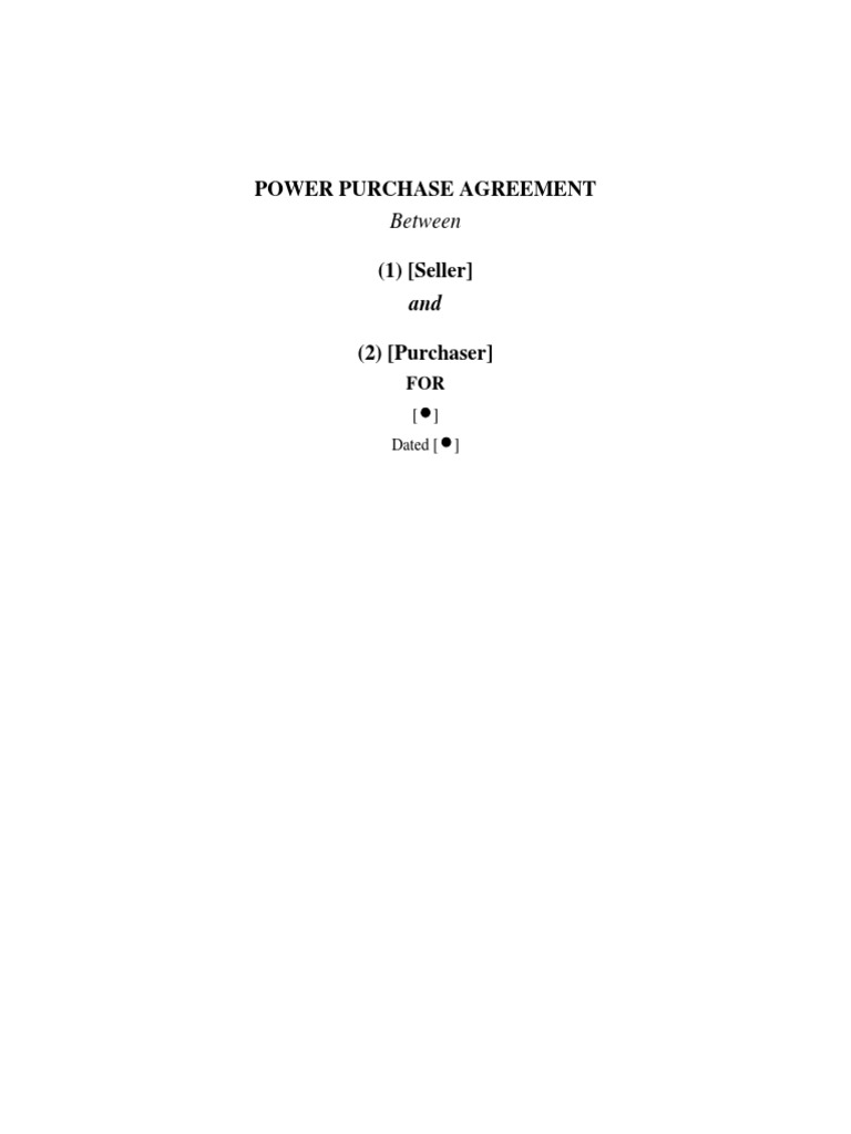 Kenya Power Purchase Agreement Template | PDF | Bankruptcy | Taxes