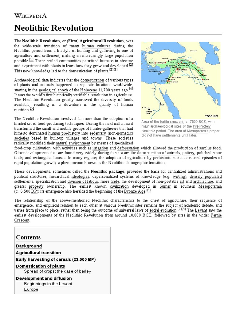 Neolithic Revolution | PDF | Neolithic | Livestock Farming