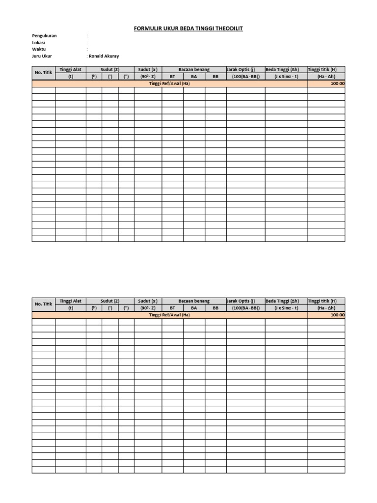 Form Ukur Tanah | PDF