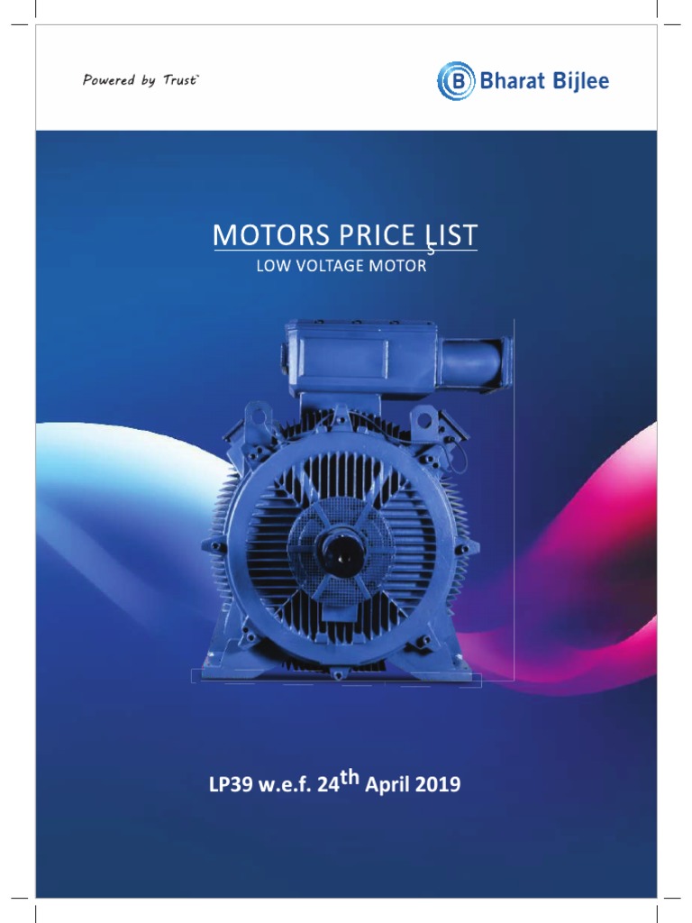 Bharat Bijlee Electric Motors Pricelist | PDF | Electric Motor ...