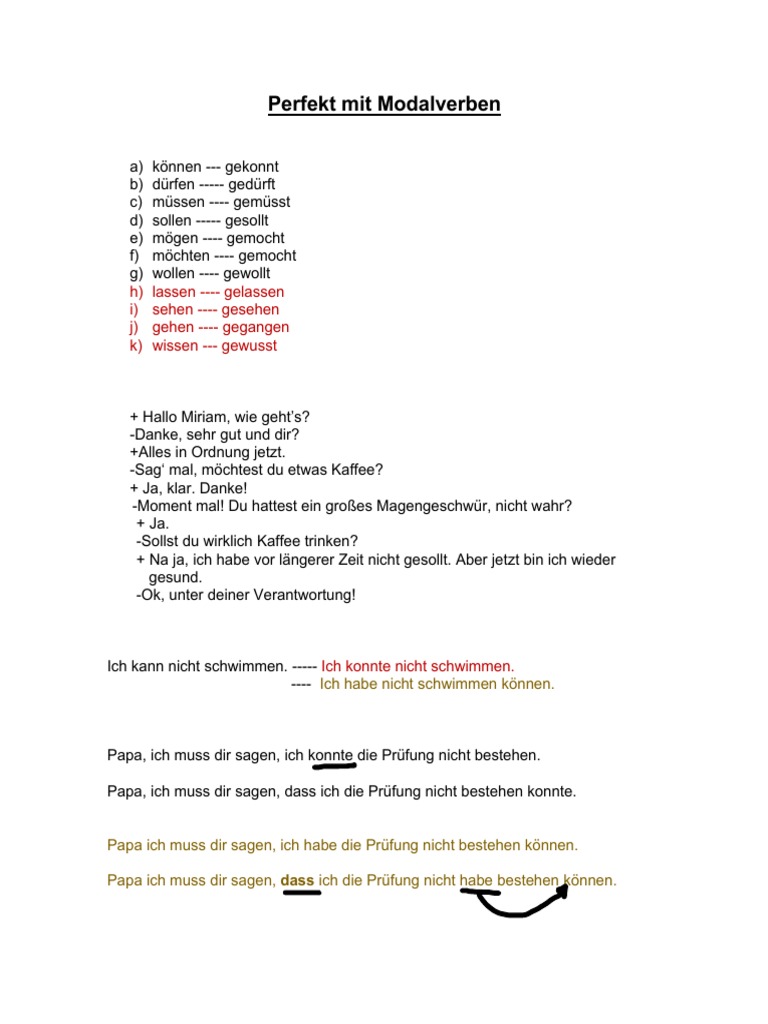 Perfekt Mit Modalverben | PDF
