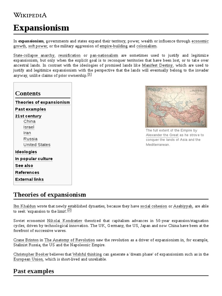 Expansionism: Theories of Expansionism Past Examples 21st Century | PDF ...