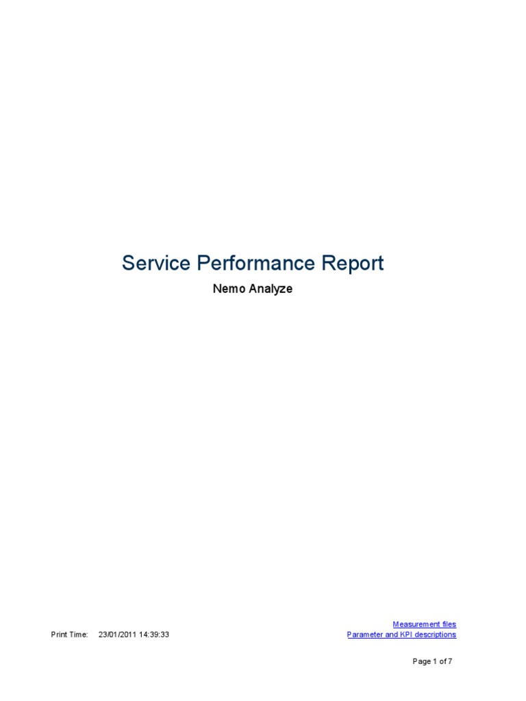 Service Performance Report | PDF | General Packet Radio Service | Gsm