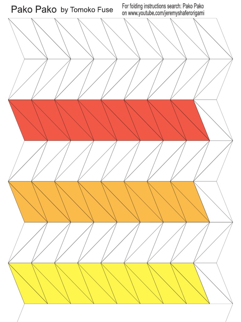 Origami - PakoPako (By Tomoko Fuse) RainbowAndPlainTemplate (See Jeremy ...