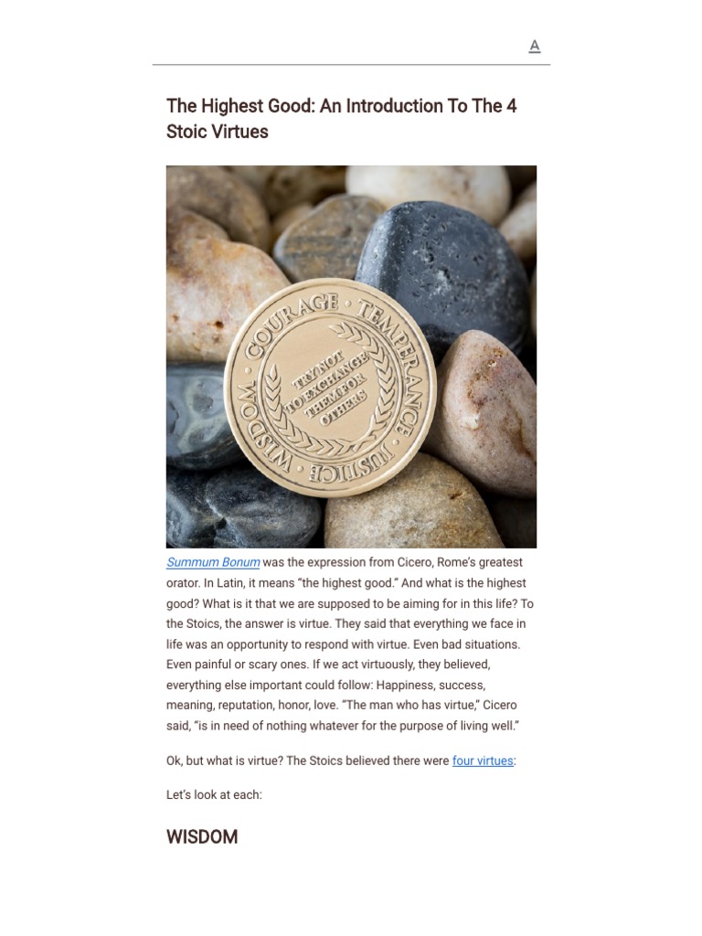 The Highest Good - An Introduction To The 4 Stoic Virtues - Reader Mode ...