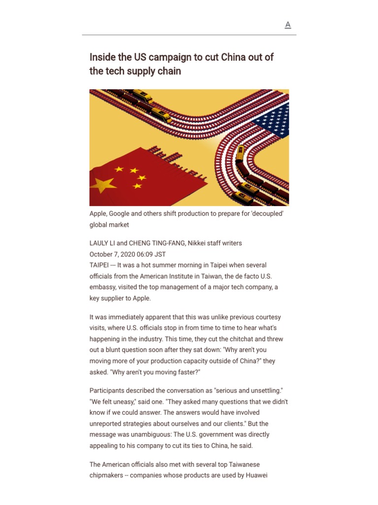 Inside The US Campaign To Cut China Out of The Tech Supply Chain ...