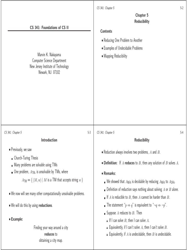 Reducibility: TM TM NFA NFA DFA | PDF | Mathematical Logic | Computability Theory