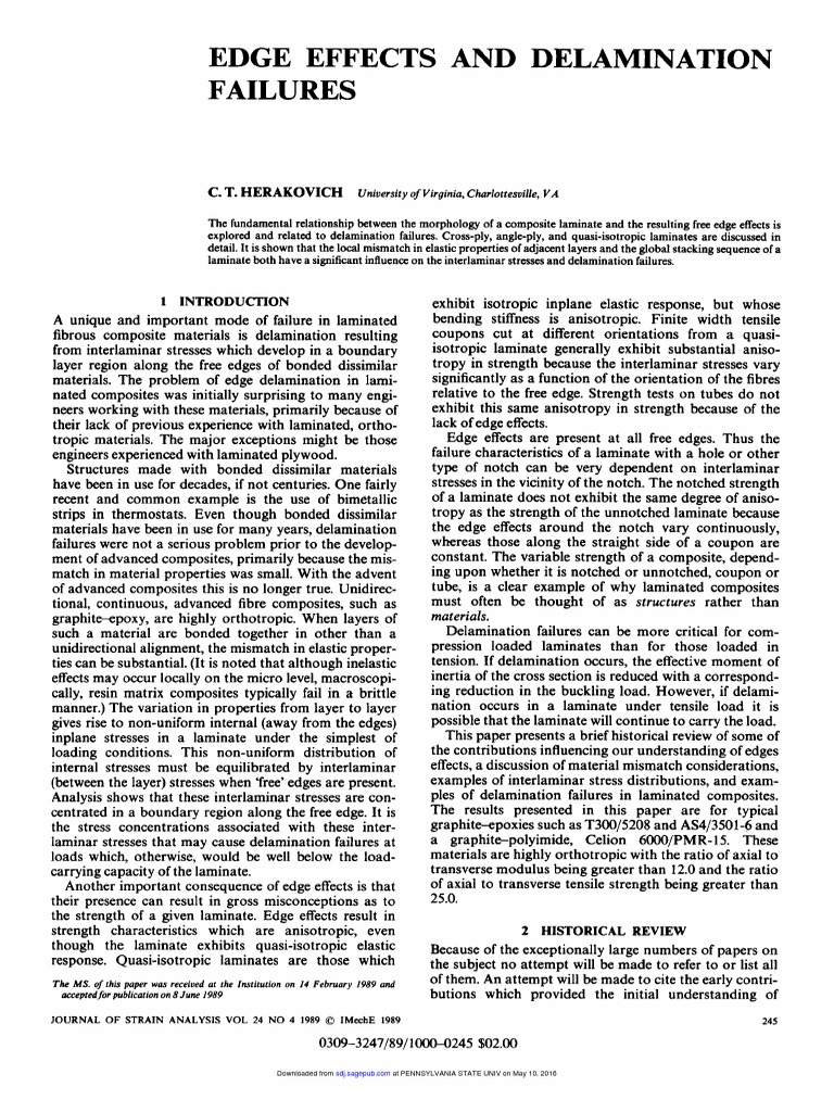 Edge Effects and Delamination Failures | PDF | Stress (Mechanics ...