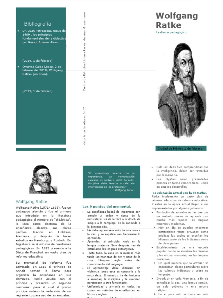 Aportes de Wolfgang Ratke a la educación | PDF | Modificación de ...