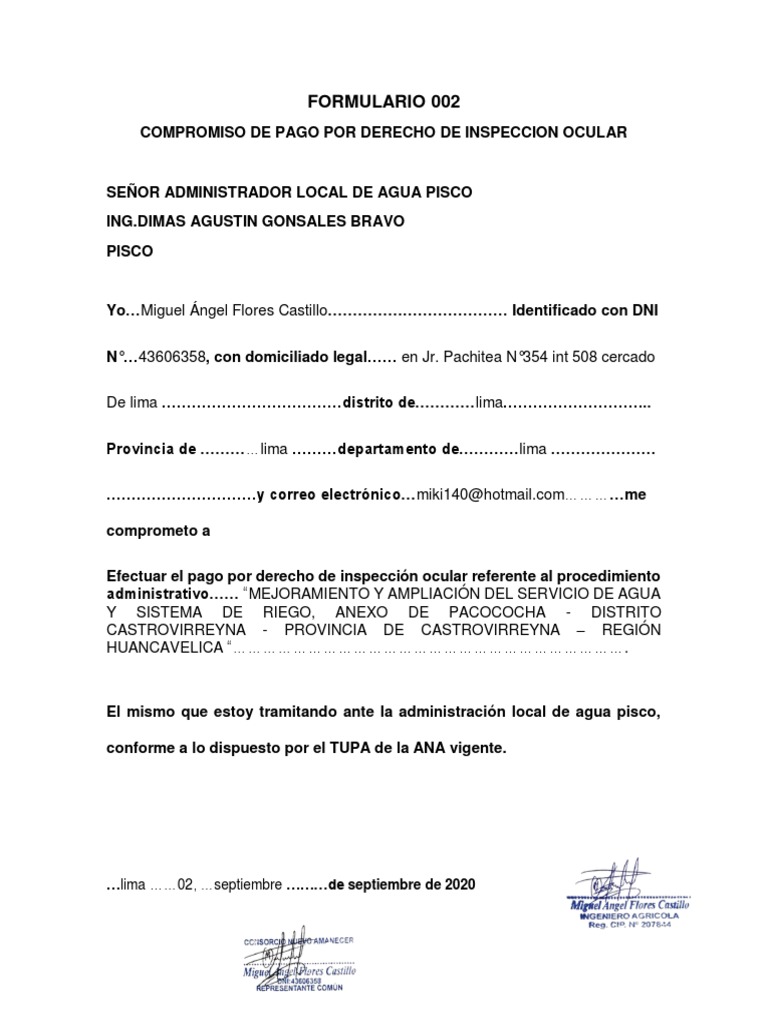 Formulario 002 Ala 0002 | PDF