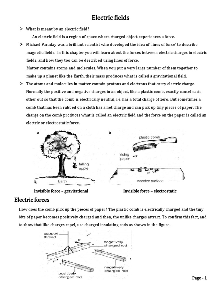 Electric Field - Notes | Download Free PDF | Electric Charge | Electric ...