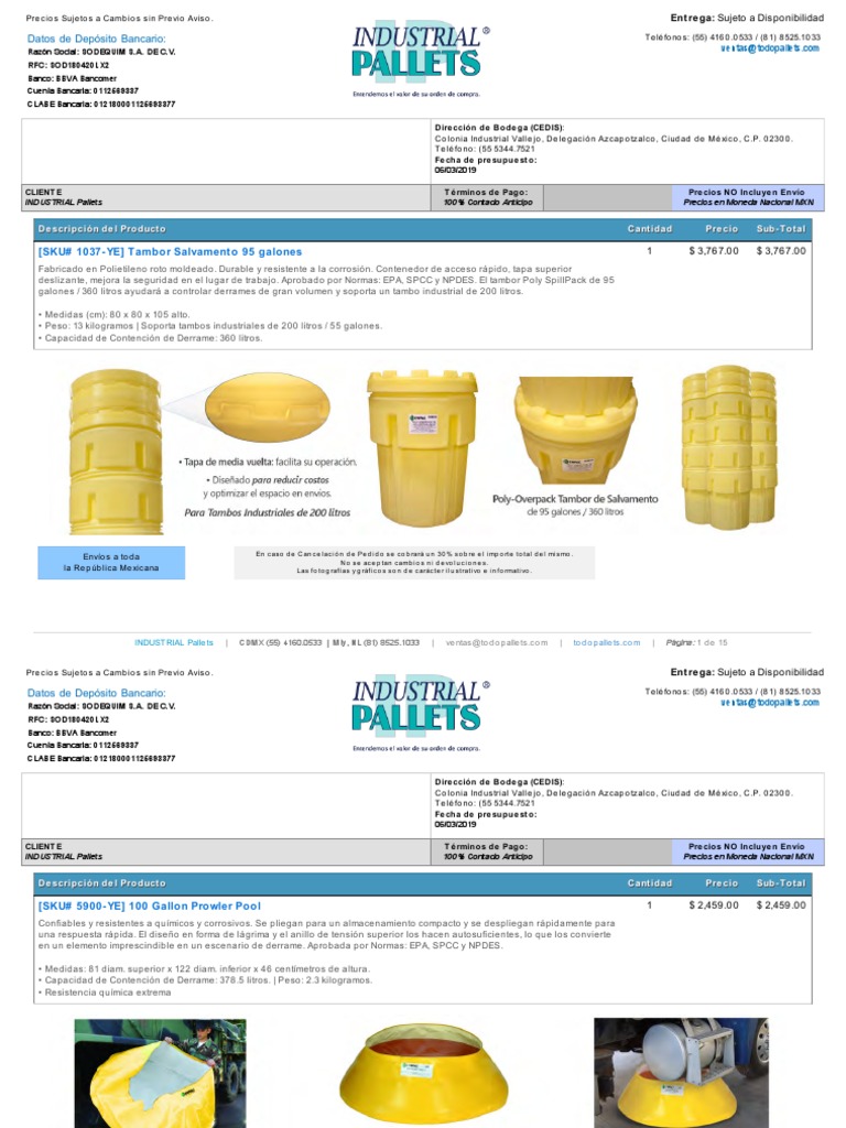 Catalogo Antiderrames INDUSTRIAL Pallets | Descargar gratis PDF | Sólido amorfo | Polímeros ...
