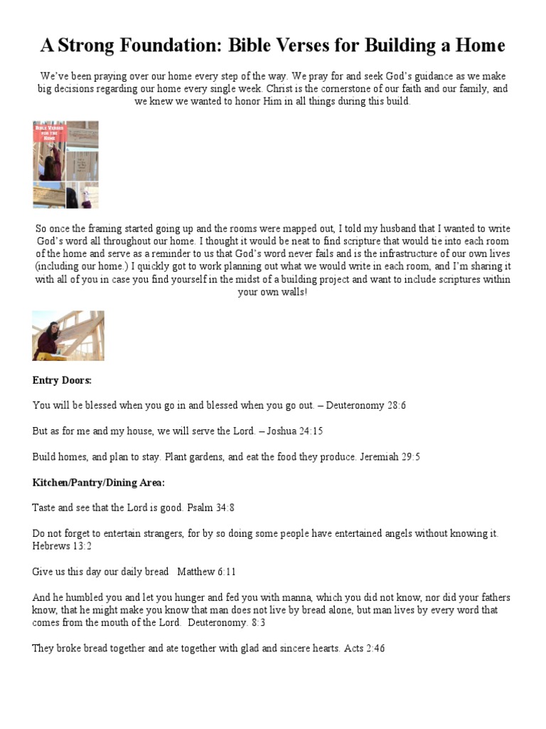 Bible Verses for Home Building | PDF | Book Of Proverbs | Love