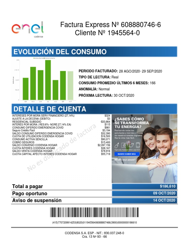 Factura Codensa | PDF