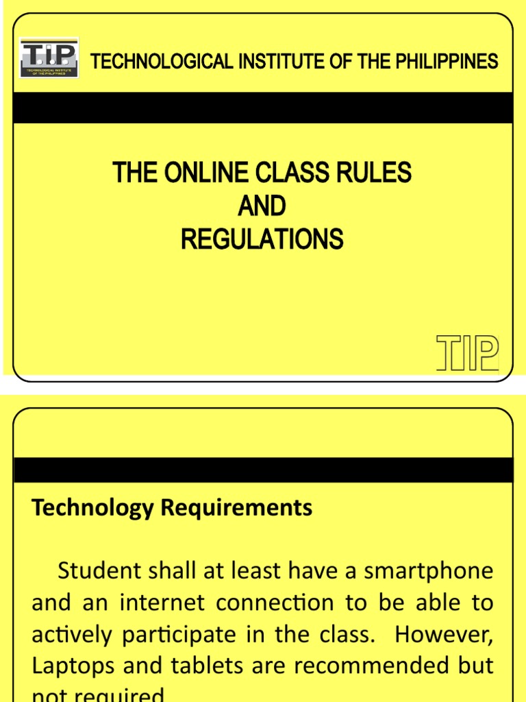 The Online Class Rules and Regulations | PDF