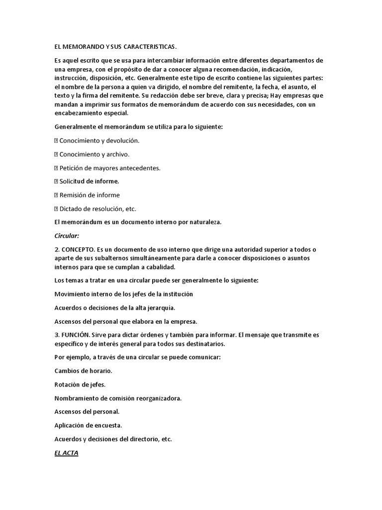 El Memorando y Sus Caracteristicas | PDF | Fax | Science