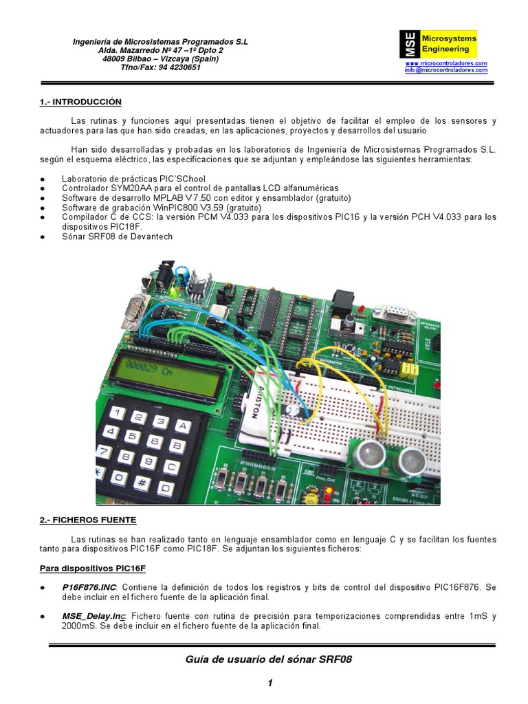 Guía Sónar SRF08 para Ingenieros | PDF | Archivo de computadora | Informática